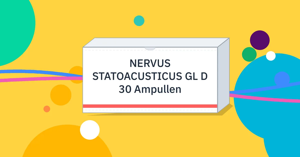 Symbolbild: Packung mit der Aufschrift NERVUS STATOACUSTICUS GL D 30 Ampullen (PZN 02942143) – Verfügbarkeit und Bezug in Apotheken in Frankfurt am Main