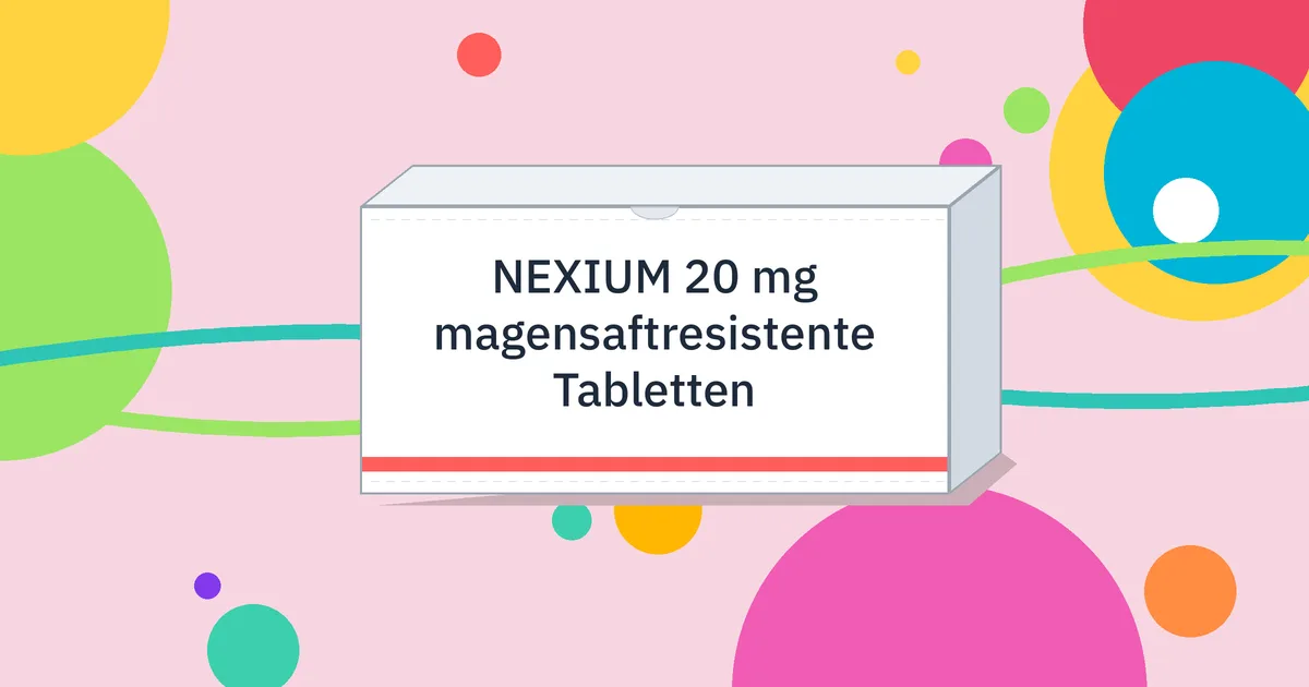 Symbolbild: Packung mit der Aufschrift NEXIUM 20 mg magensaftresistente Tabletten (PZN 10183823) – Verfügbarkeit und Bezug in Apotheken in Frankfurt am Main