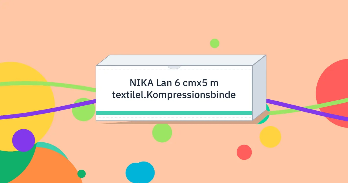 Symbolbild: Packung mit der Aufschrift NIKA Lan 6 cmx5 m textilel.Kompressionsbinde (PZN 18171216) – Verfügbarkeit und Bezug in Apotheken in Frankfurt am Main