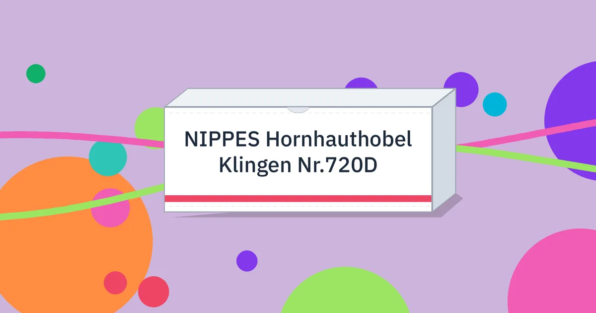 Symbolbild: Packung mit der Aufschrift NIPPES Hornhauthobel Klingen Nr.720D (PZN 02649650) – Verfügbarkeit und Bezug in Apotheken in Frankfurt am Main