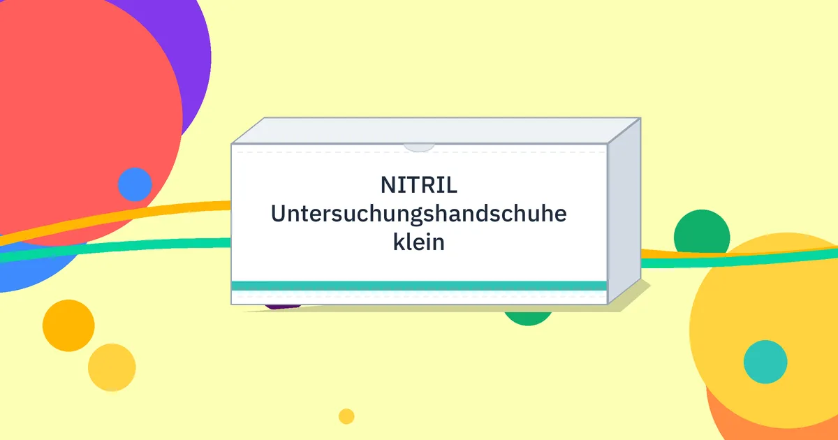 Symbolbild: Packung mit der Aufschrift NITRIL Untersuchungshandschuhe klein (PZN 00171925) – Verfügbarkeit und Bezug in Apotheken in Frankfurt am Main