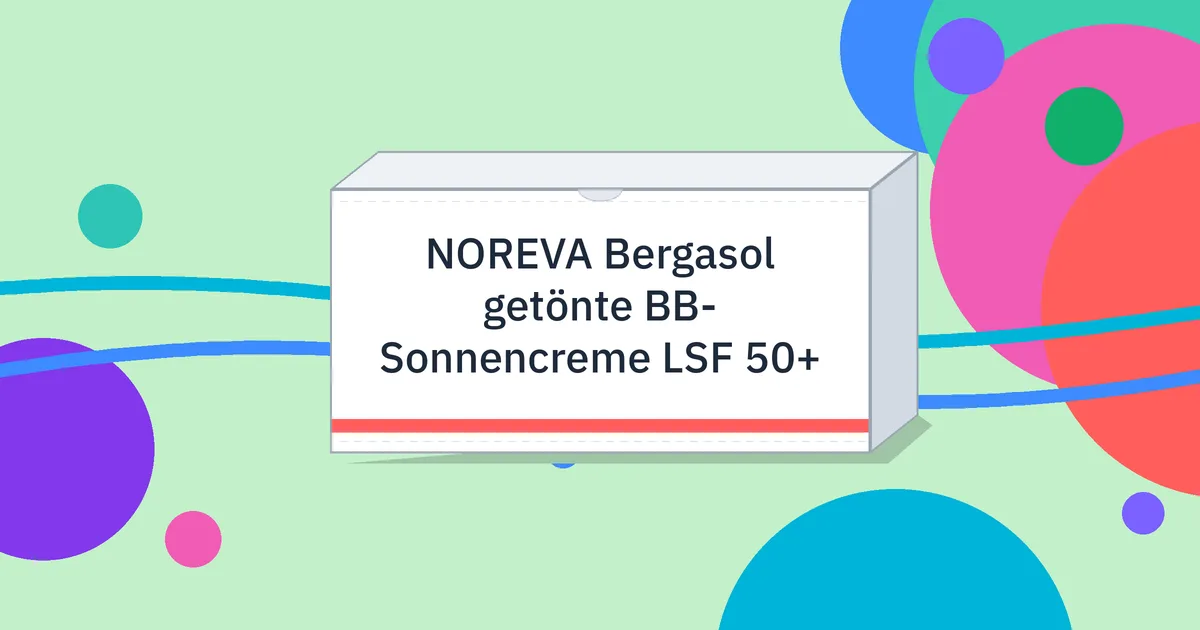 Symbolbild: Packung mit der Aufschrift NOREVA Bergasol getönte BB-Sonnencreme LSF 50+ (PZN 20646069) – Verfügbarkeit und Bezug in Apotheken in Frankfurt am Main