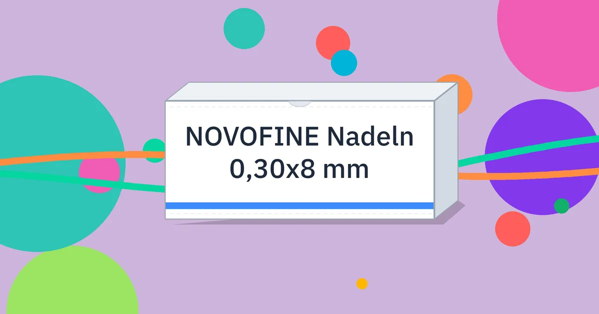 Symbolbild: Packung mit der Aufschrift NOVOFINE Nadeln 0,30x8 mm (PZN 17276976) – Verfügbarkeit und Bezug in Apotheken in Frankfurt am Main
