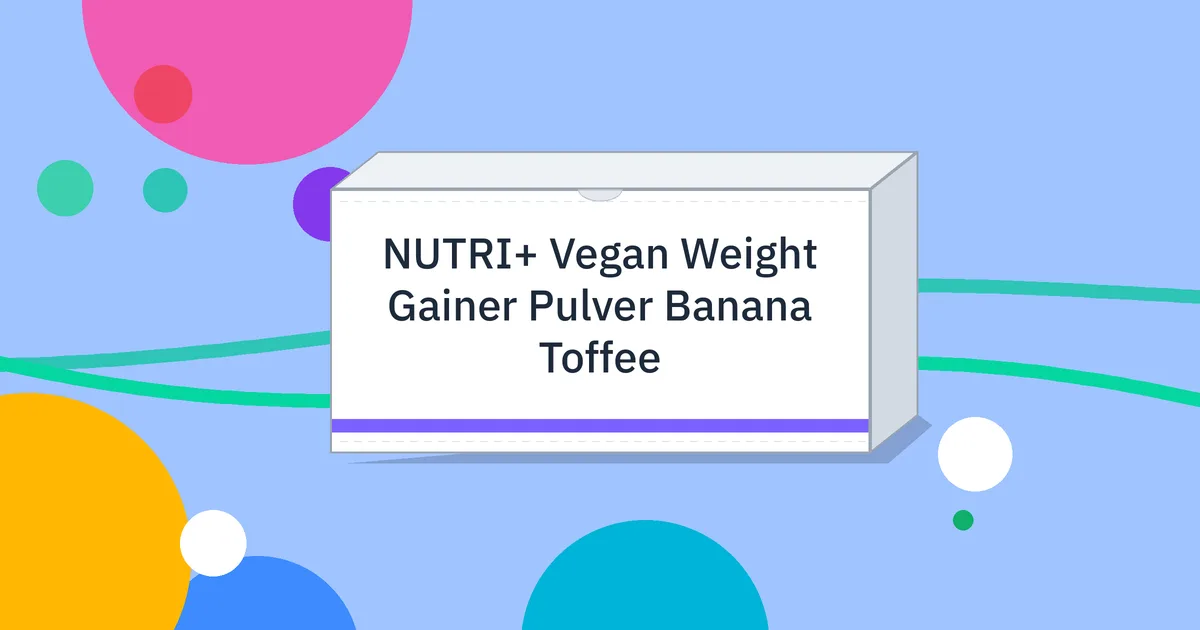 Symbolbild: Packung mit der Aufschrift NUTRI+ Vegan Weight Gainer Pulver Banana Toffee (PZN 19670536) – Verfügbarkeit und Bezug in Apotheken in Frankfurt am Main