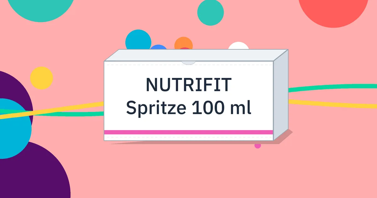 Symbolbild: Packung mit der Aufschrift NUTRIFIT Spritze 100 ml (PZN 17273073) – Verfügbarkeit und Bezug in Apotheken in Frankfurt am Main