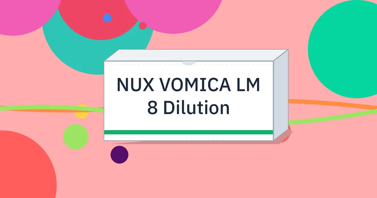 Symbolbild: Packung mit der Aufschrift NUX VOMICA LM 8 Dilution (PZN 12970347) – Verfügbarkeit und Bezug in Apotheken in Frankfurt am Main