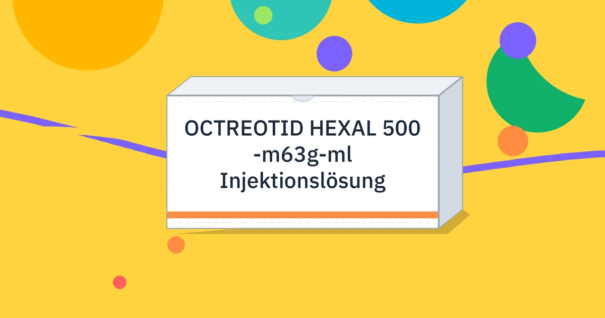 Symbolbild: Packung mit der Aufschrift OCTREOTID HEXAL 500 -m63g-ml Injektionslösung (PZN 06715964) – Verfügbarkeit und Bezug in Apotheken in Frankfurt am Main