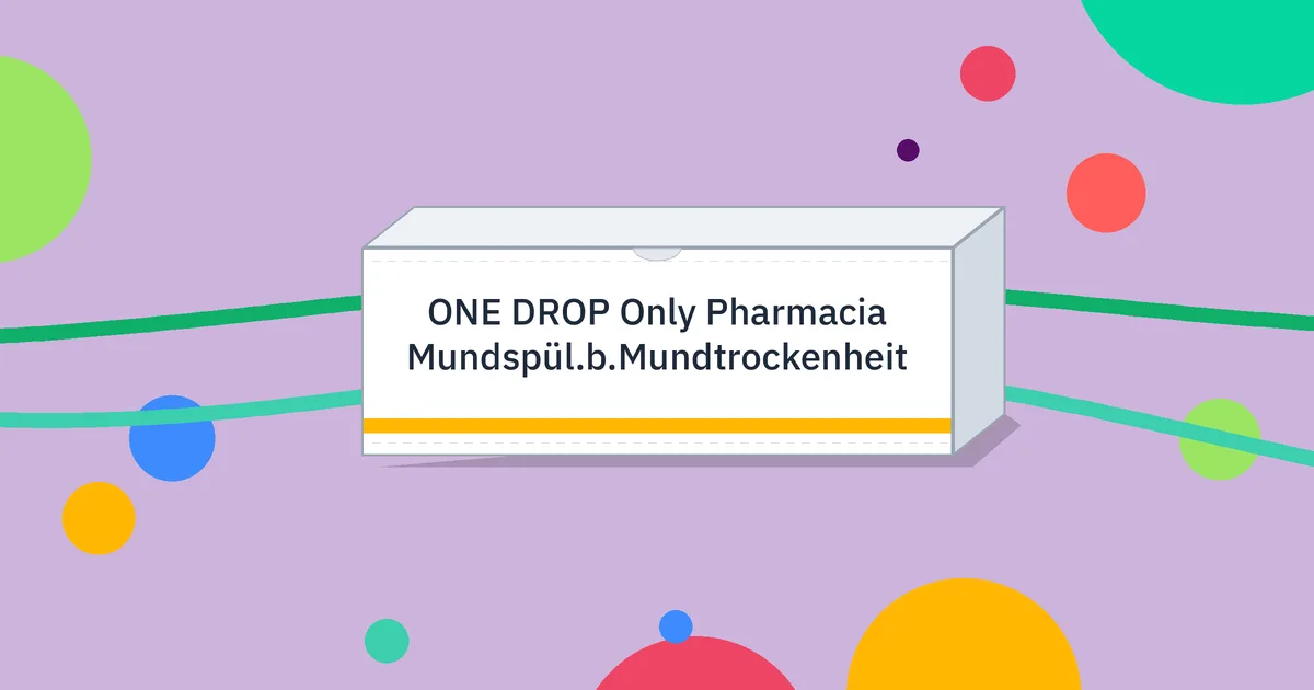 Symbolbild: Packung mit der Aufschrift ONE DROP Only Pharmacia Mundspül.b.Mundtrockenheit (PZN 14145653) – Verfügbarkeit und Bezug in Apotheken in Frankfurt am Main