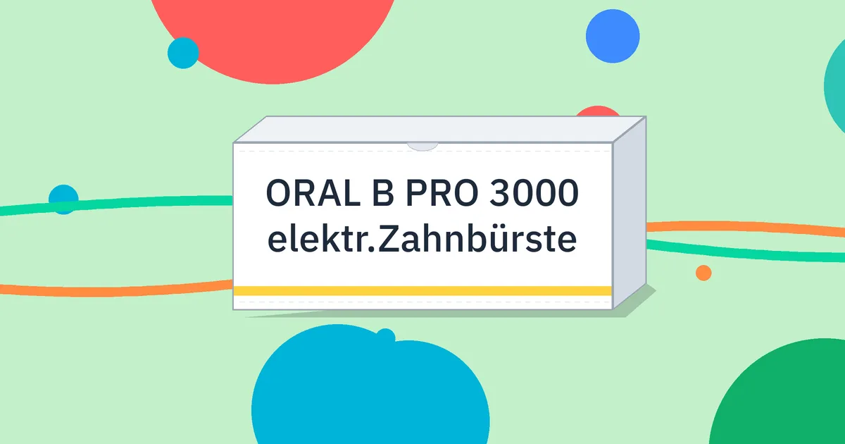 Symbolbild: Packung mit der Aufschrift ORAL B PRO 3000 elektr.Zahnbürste (PZN 10762923) – Verfügbarkeit und Bezug in Apotheken in Frankfurt am Main