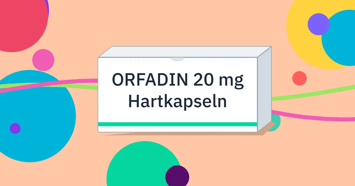 Symbolbild: Packung mit der Aufschrift ORFADIN 20 mg Hartkapseln (PZN 19132678) – Verfügbarkeit und Bezug in Apotheken in Frankfurt am Main