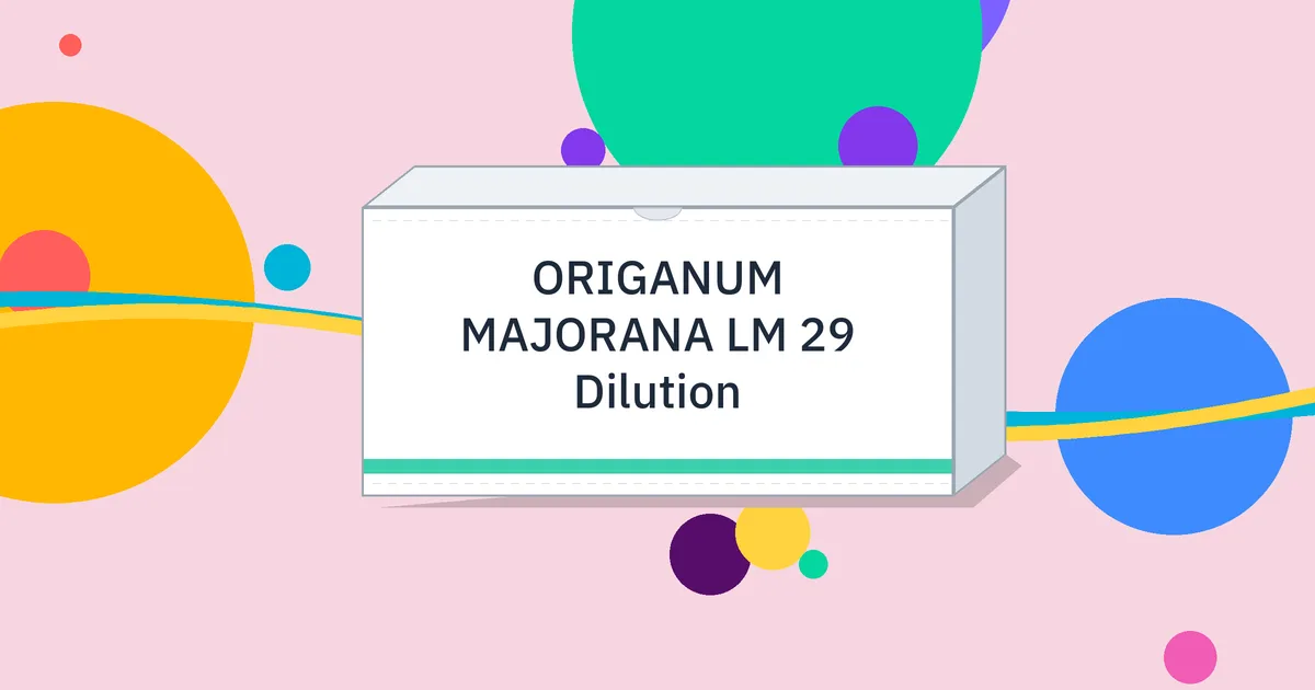 Symbolbild: Packung mit der Aufschrift ORIGANUM MAJORANA LM 29 Dilution (PZN 12972783) – Verfügbarkeit und Bezug in Apotheken in Frankfurt am Main