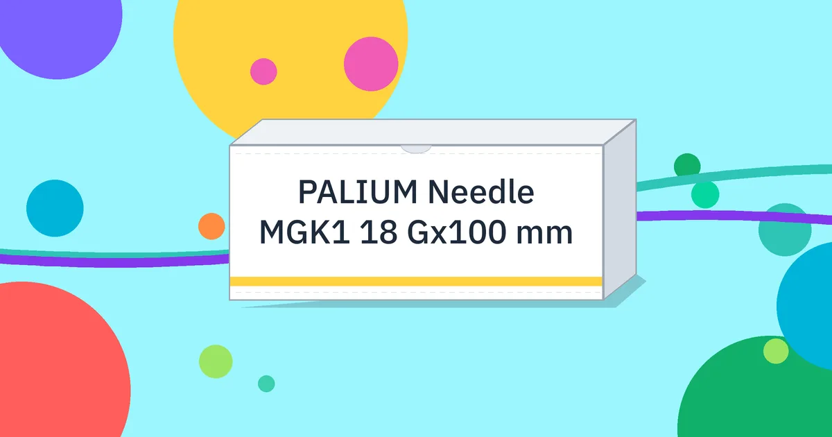 Symbolbild: Packung mit der Aufschrift PALIUM Needle MGK1 18 Gx100 mm (PZN 14383766) – Verfügbarkeit und Bezug in Apotheken in Frankfurt am Main