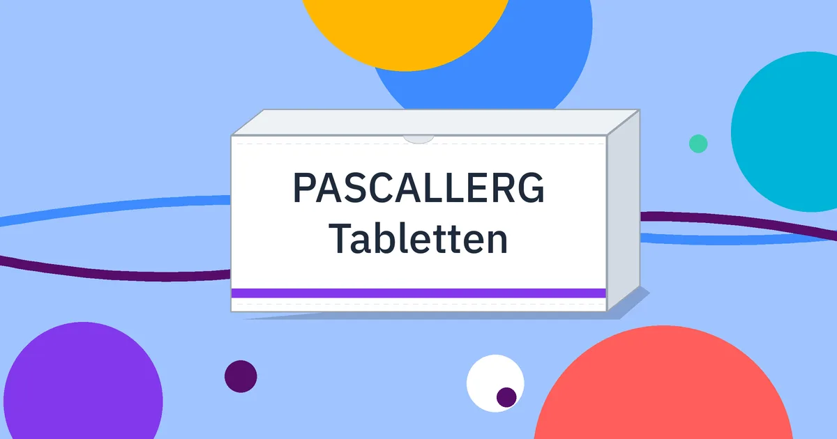 Symbolbild: Packung mit der Aufschrift PASCALLERG Tabletten (PZN 07703644) – Verfügbarkeit und Bezug in Apotheken in Frankfurt am Main