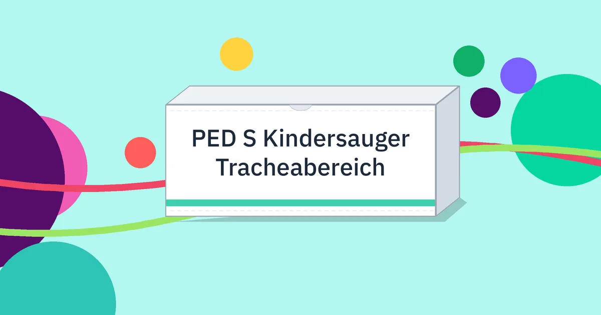Symbolbild: Packung mit der Aufschrift PED S Kindersauger Tracheabereich (PZN 15529516) – Verfügbarkeit und Bezug in Apotheken in Frankfurt am Main