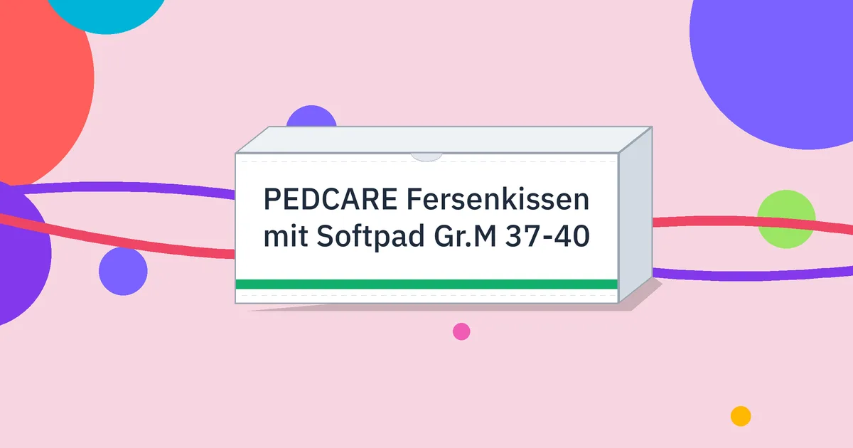 Symbolbild: Packung mit der Aufschrift PEDCARE Fersenkissen mit Softpad Gr.M 37-40 (PZN 13948025) – Verfügbarkeit und Bezug in Apotheken in Frankfurt am Main