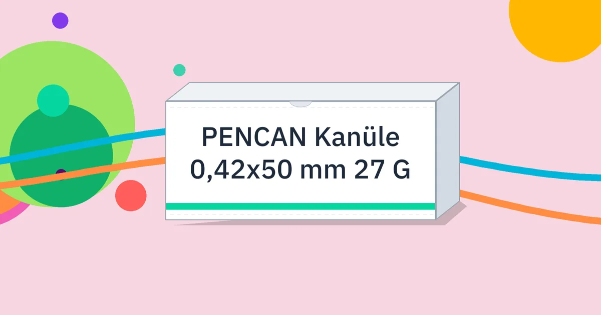Symbolbild: Packung mit der Aufschrift PENCAN Kanüle 0,42x50 mm 27 G (PZN 00193619) – Verfügbarkeit und Bezug in Apotheken in Frankfurt am Main