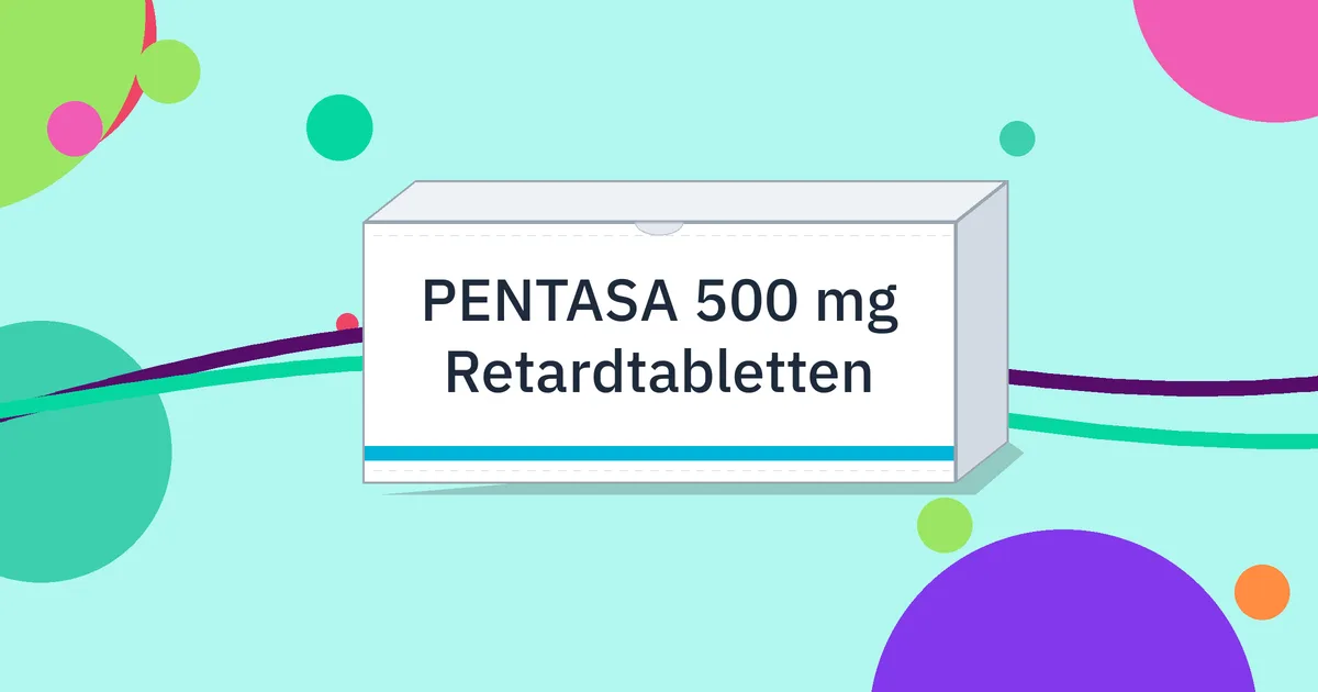 Symbolbild: Packung mit der Aufschrift PENTASA 500 mg Retardtabletten (PZN 02648366) – Verfügbarkeit und Bezug in Apotheken in Frankfurt am Main