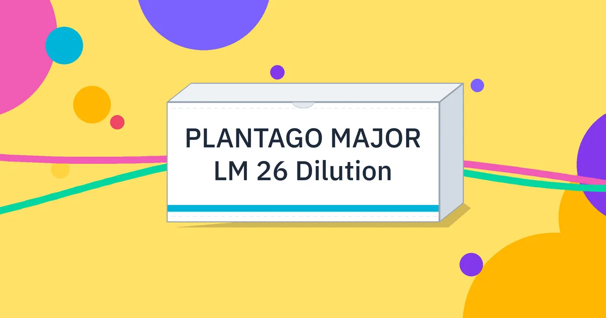 Symbolbild: Packung mit der Aufschrift PLANTAGO MAJOR LM 26 Dilution (PZN 13646873) – Verfügbarkeit und Bezug in Apotheken in Frankfurt am Main