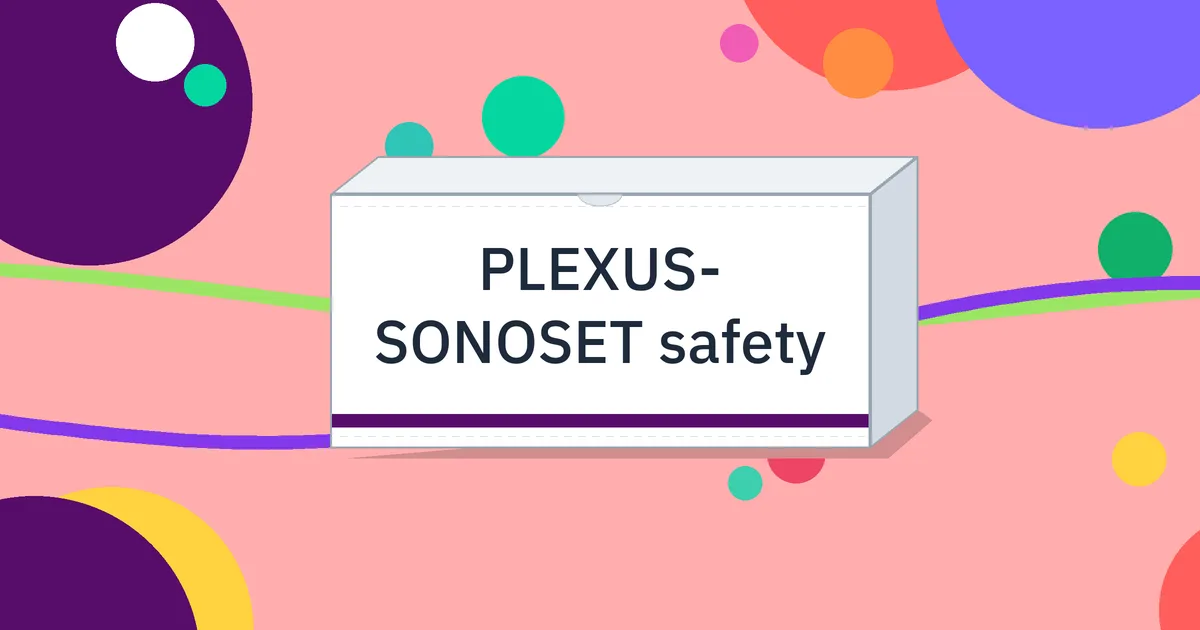 Symbolbild: Packung mit der Aufschrift PLEXUS-SONOSET safety (PZN 20175977) – Verfügbarkeit und Bezug in Apotheken in Frankfurt am Main