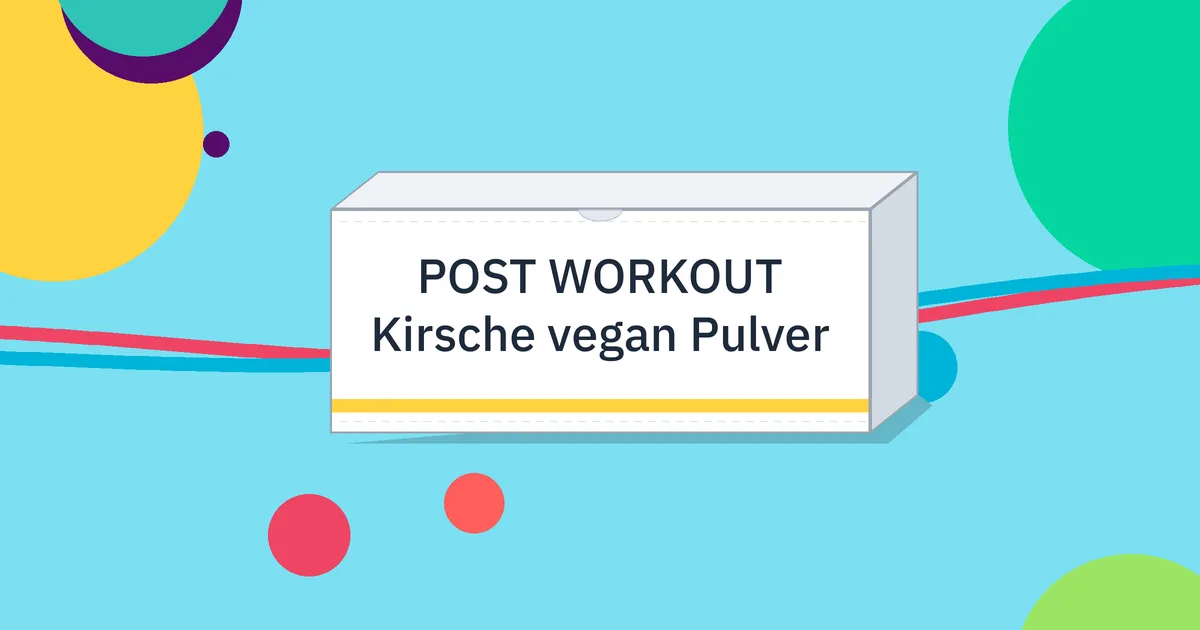 Symbolbild: Packung mit der Aufschrift POST WORKOUT Kirsche vegan Pulver (PZN 18823601) – Verfügbarkeit und Bezug in Apotheken in Frankfurt am Main