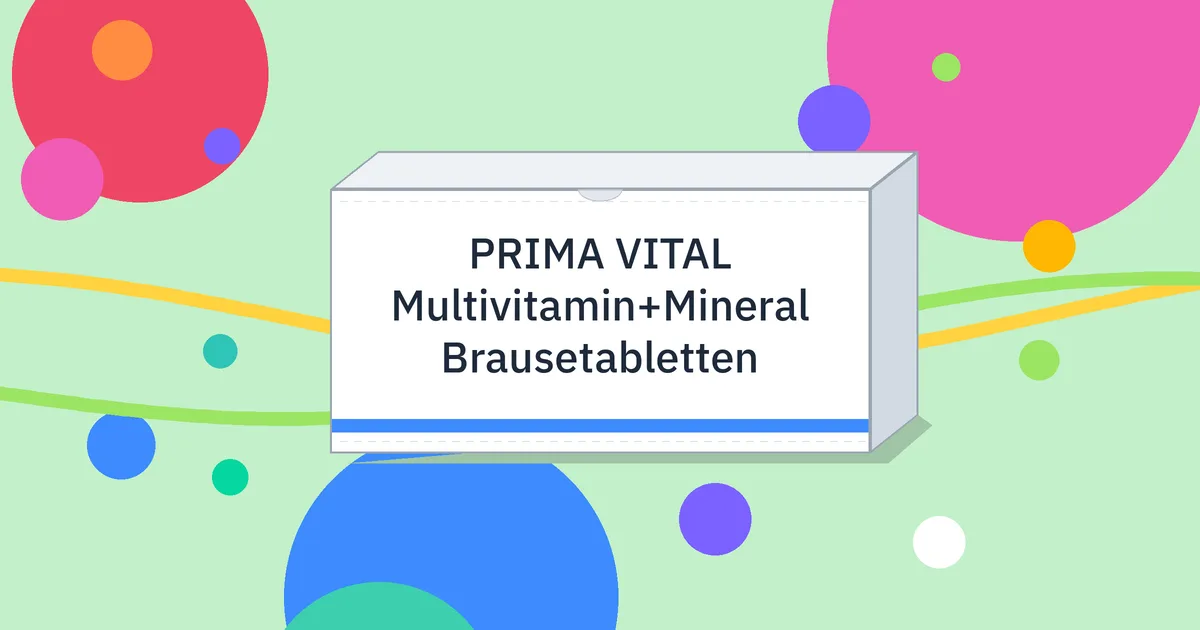 Symbolbild: Packung mit der Aufschrift PRIMA VITAL Multivitamin+Mineral Brausetabletten (PZN 02945064) – Verfügbarkeit und Bezug in Apotheken in Frankfurt am Main