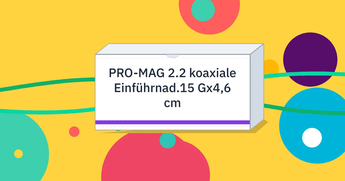 Symbolbild: Packung mit der Aufschrift PRO-MAG 2.2 koaxiale Einführnad.15 Gx4,6 cm (PZN 06768305) – Verfügbarkeit und Bezug in Apotheken in Frankfurt am Main