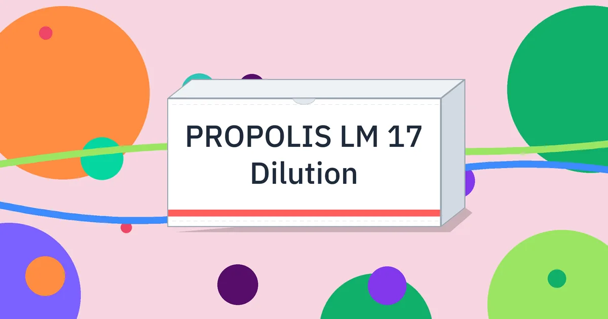 Symbolbild: Packung mit der Aufschrift PROPOLIS LM 17 Dilution (PZN 13044677) – Verfügbarkeit und Bezug in Apotheken in Frankfurt am Main