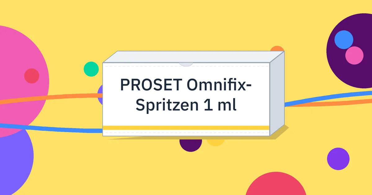 Symbolbild: Packung mit der Aufschrift PROSET Omnifix-Spritzen 1 ml (PZN 14362936) – Verfügbarkeit und Bezug in Apotheken in Frankfurt am Main