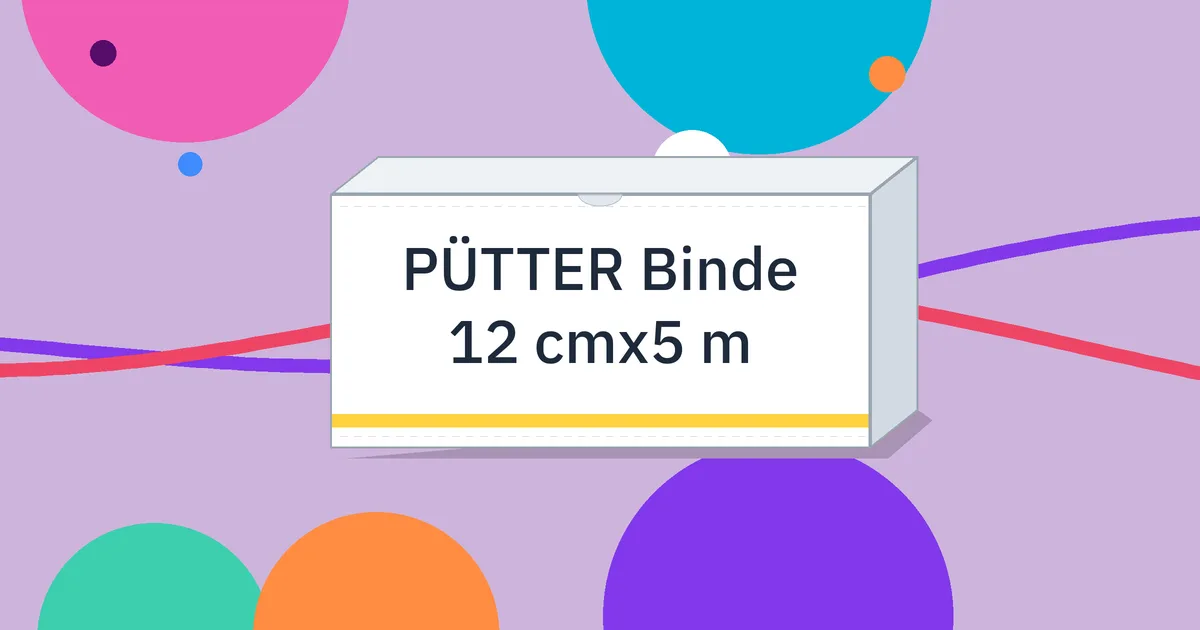 Symbolbild: Packung mit der Aufschrift PÜTTER Binde 12 cmx5 m (PZN 18716615) – Verfügbarkeit und Bezug in Apotheken in Frankfurt am Main
