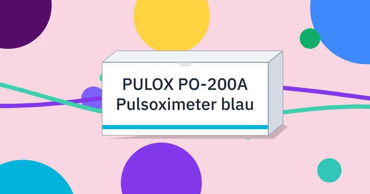 Symbolbild: Packung mit der Aufschrift PULOX PO-200A Pulsoximeter blau (PZN 16036810) – Verfügbarkeit und Bezug in Apotheken in Frankfurt am Main