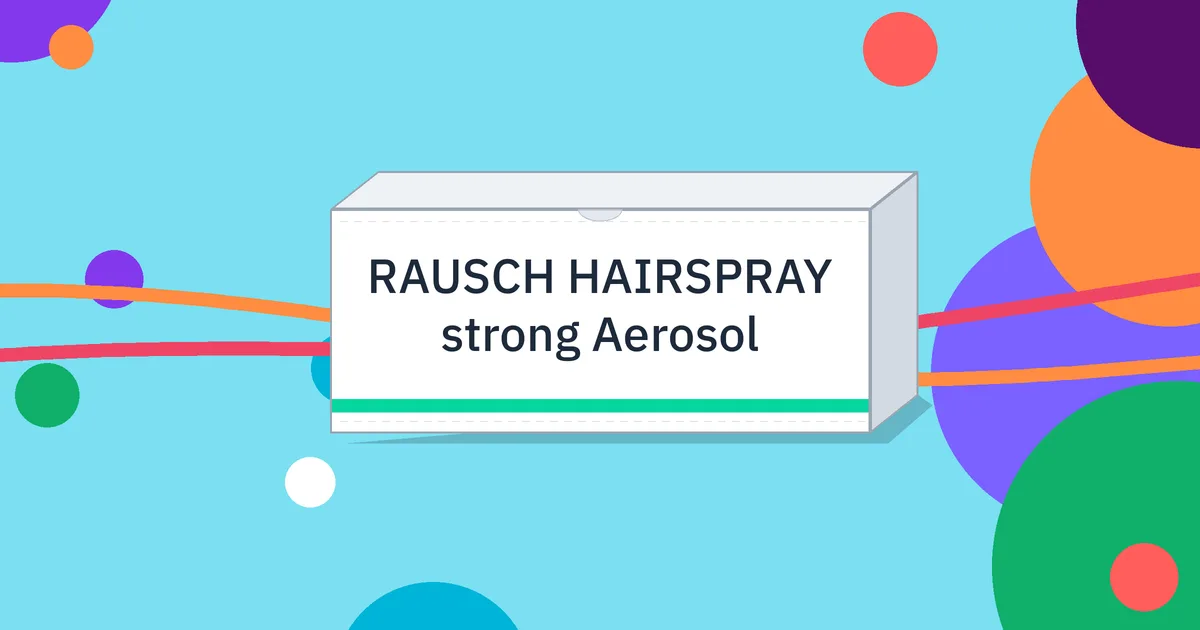 Symbolbild: Packung mit der Aufschrift RAUSCH HAIRSPRAY strong Aerosol (PZN 12472980) – Verfügbarkeit und Bezug in Apotheken in Frankfurt am Main