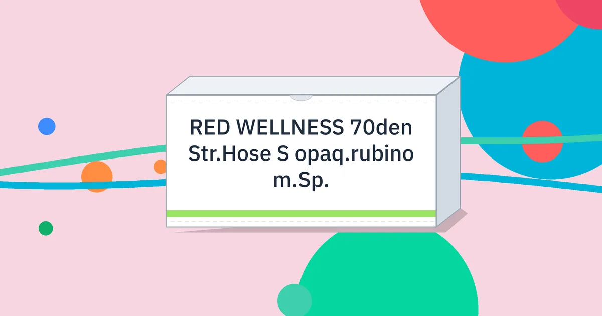 Symbolbild: Packung mit der Aufschrift RED WELLNESS 70den Str.Hose S opaq.rubino m.Sp. (PZN 16176540) – Verfügbarkeit und Bezug in Apotheken in Frankfurt am Main