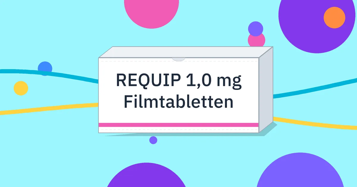 Symbolbild: Packung mit der Aufschrift REQUIP 1,0 mg Filmtabletten (PZN 01995746) – Verfügbarkeit und Bezug in Apotheken in Frankfurt am Main