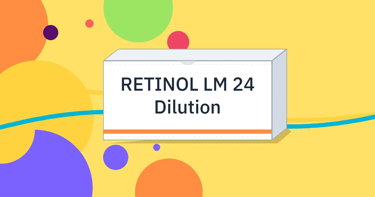 Symbolbild: Packung mit der Aufschrift RETINOL LM 24 Dilution (PZN 13047730) – Verfügbarkeit und Bezug in Apotheken in Frankfurt am Main
