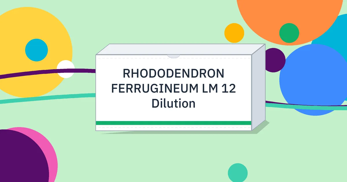 Symbolbild: Packung mit der Aufschrift RHODODENDRON FERRUGINEUM LM 12 Dilution (PZN 13051312) – Verfügbarkeit und Bezug in Apotheken in Frankfurt am Main