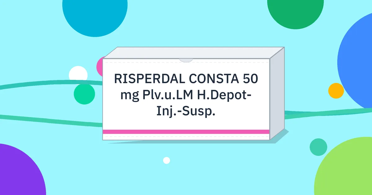 Symbolbild: Packung mit der Aufschrift RISPERDAL CONSTA 50 mg Plv.u.LM H.Depot-Inj.-Susp. (PZN 09340105) – Verfügbarkeit und Bezug in Apotheken in Frankfurt am Main