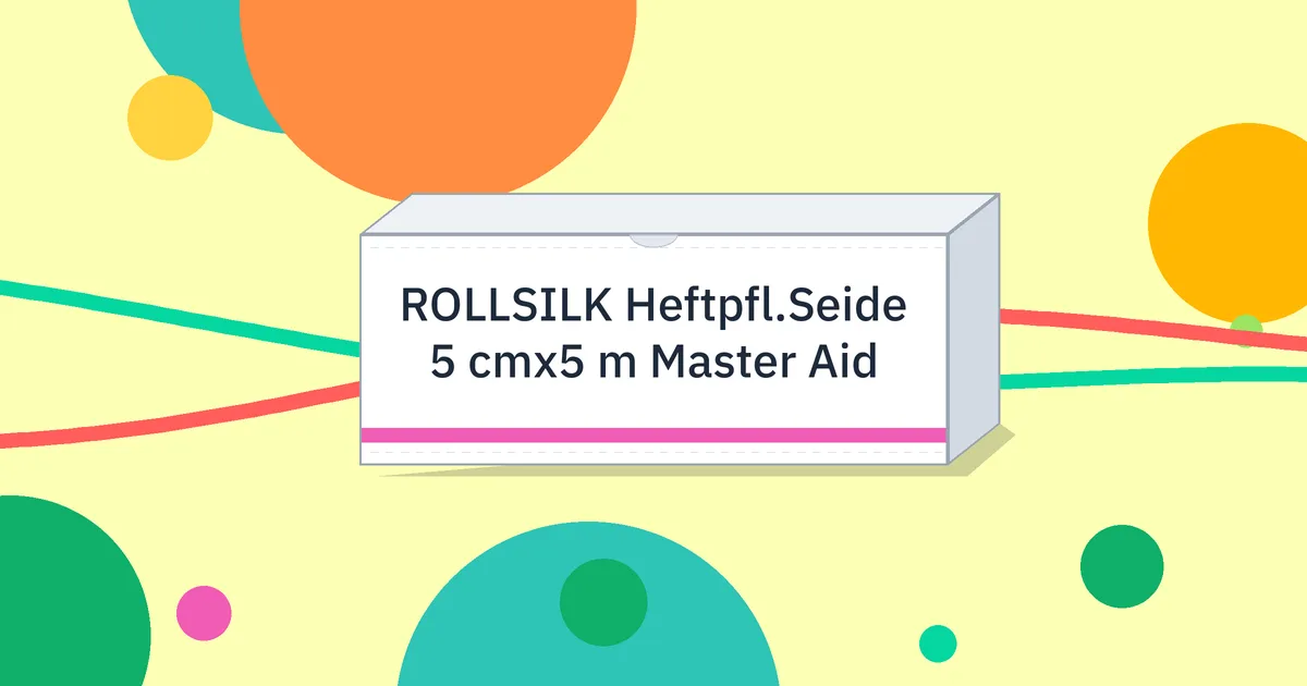 Symbolbild: Packung mit der Aufschrift ROLLSILK Heftpfl.Seide 5 cmx5 m Master Aid (PZN 20128854) – Verfügbarkeit und Bezug in Apotheken in Frankfurt am Main