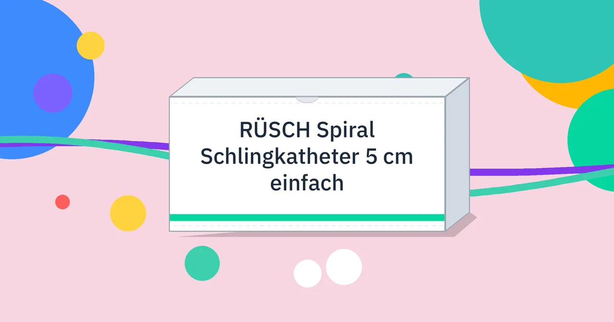 Symbolbild: Packung mit der Aufschrift RÜSCH Spiral Schlingkatheter 5 cm einfach (PZN 07399471) – Verfügbarkeit und Bezug in Apotheken in Frankfurt am Main