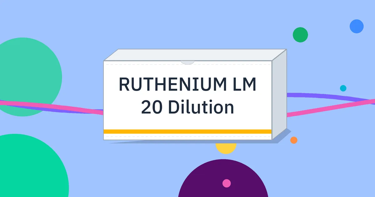 Symbolbild: Packung mit der Aufschrift RUTHENIUM LM 20 Dilution (PZN 13174227) – Verfügbarkeit und Bezug in Apotheken in Frankfurt am Main
