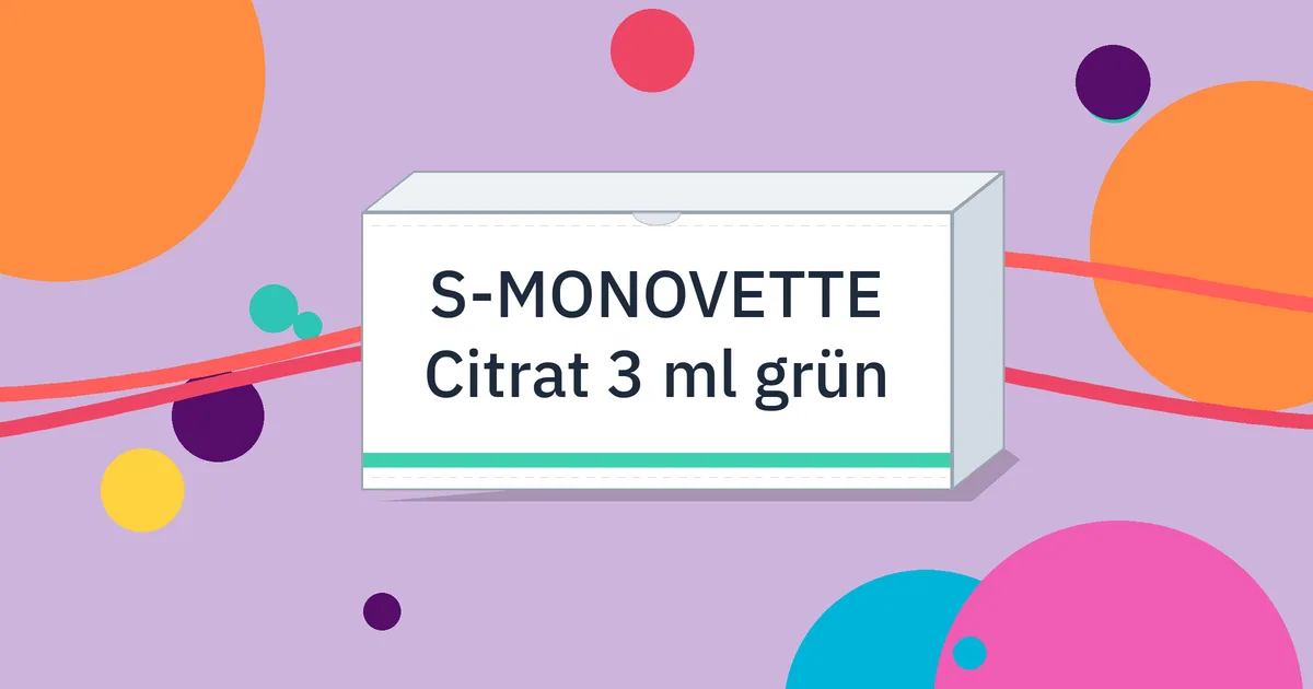 Symbolbild: Packung mit der Aufschrift S-MONOVETTE Citrat 3 ml grün (PZN 10259940) – Verfügbarkeit und Bezug in Apotheken in Frankfurt am Main
