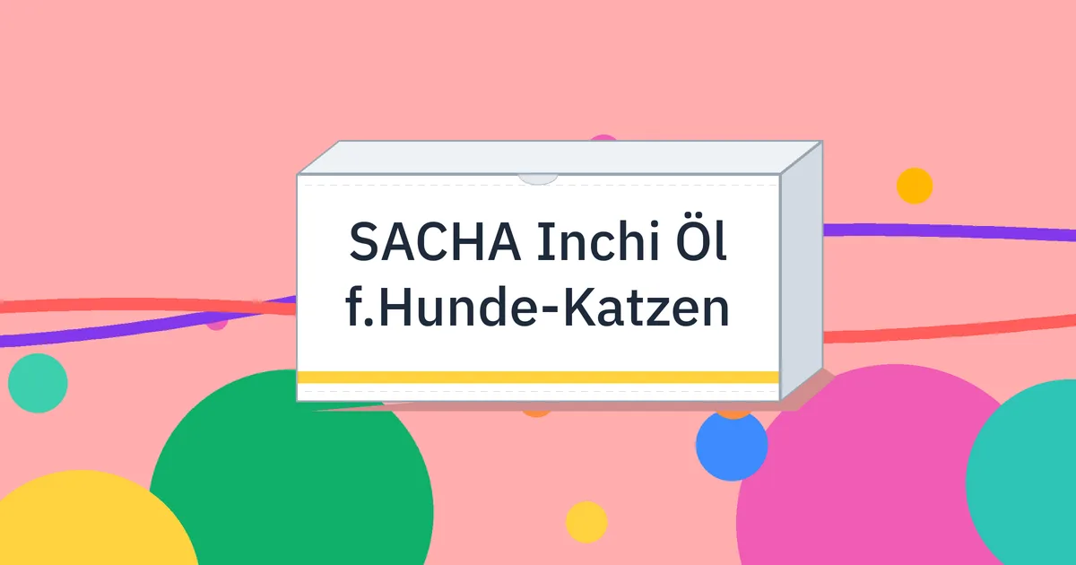 Symbolbild: Packung mit der Aufschrift SACHA Inchi Öl f.Hunde-Katzen (PZN 10744090) – Verfügbarkeit und Bezug in Apotheken in Frankfurt am Main