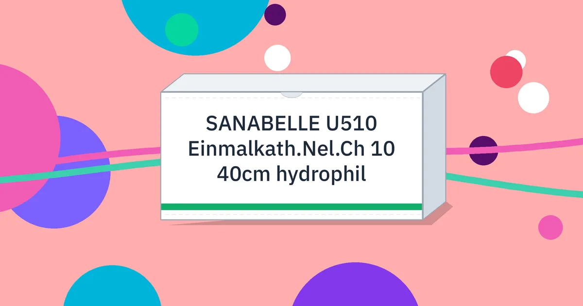 Symbolbild: Packung mit der Aufschrift SANABELLE U510 Einmalkath.Nel.Ch 10 40cm hydrophil (PZN 13723533) – Verfügbarkeit und Bezug in Apotheken in Frankfurt am Main