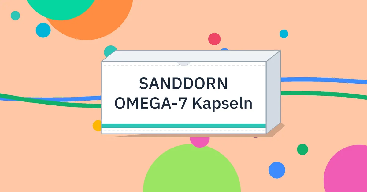 Symbolbild: Packung mit der Aufschrift SANDDORN OMEGA-7 Kapseln (PZN 11565509) – Verfügbarkeit und Bezug in Apotheken in Frankfurt am Main