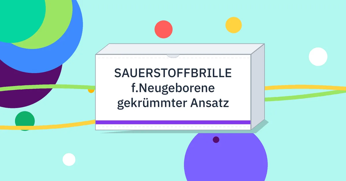 Symbolbild: Packung mit der Aufschrift SAUERSTOFFBRILLE f.Neugeborene gekrümmter Ansatz (PZN 04306405) – Verfügbarkeit und Bezug in Apotheken in Frankfurt am Main