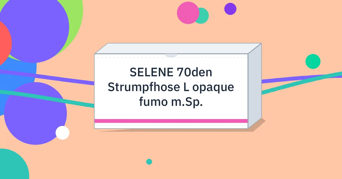 Symbolbild: Packung mit der Aufschrift SELENE 70den Strumpfhose L opaque fumo m.Sp. (PZN 16173607) – Verfügbarkeit und Bezug in Apotheken in Frankfurt am Main