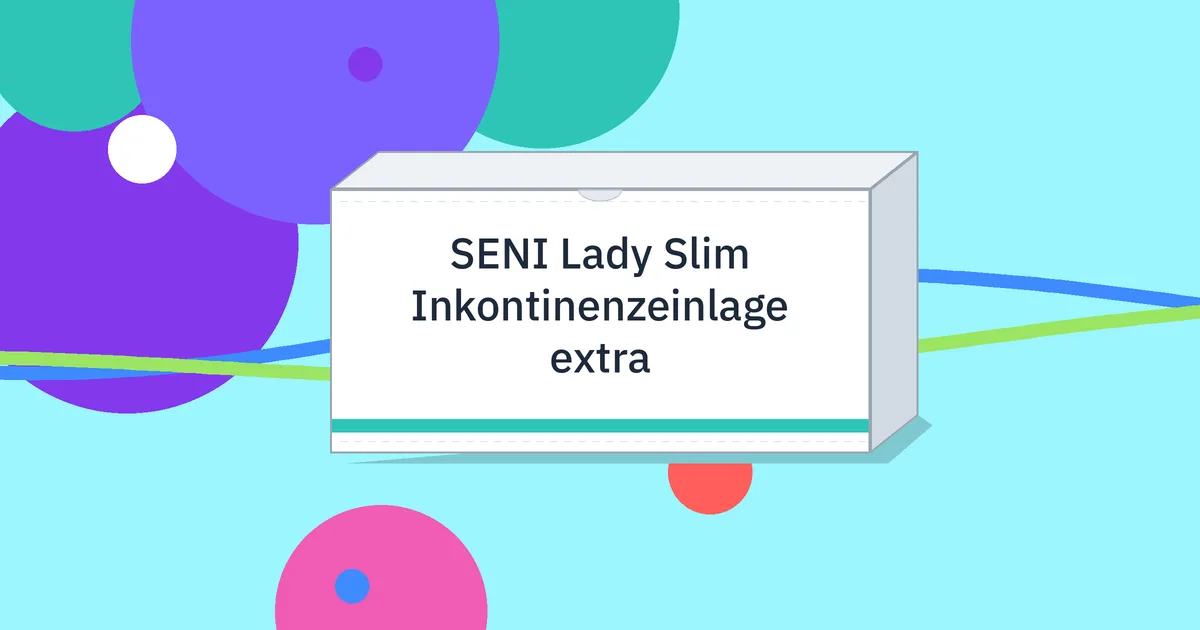Symbolbild: Packung mit der Aufschrift SENI Lady Slim Inkontinenzeinlage extra (PZN 16916882) – Verfügbarkeit und Bezug in Apotheken in Frankfurt am Main