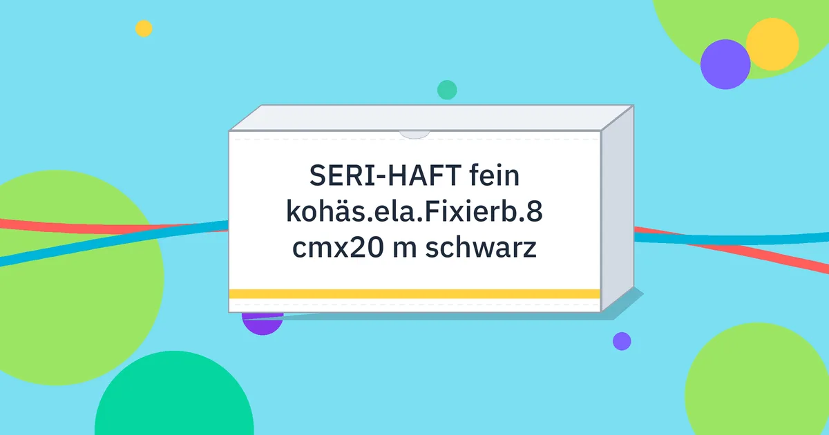 Symbolbild: Packung mit der Aufschrift SERI-HAFT fein kohäs.ela.Fixierb.8 cmx20 m schwarz (PZN 20364164) – Verfügbarkeit und Bezug in Apotheken in Frankfurt am Main