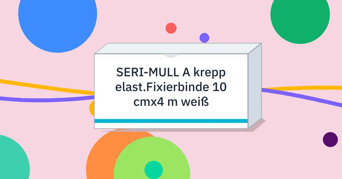 Symbolbild: Packung mit der Aufschrift SERI-MULL A krepp elast.Fixierbinde 10 cmx4 m weiß (PZN 14444663) – Verfügbarkeit und Bezug in Apotheken in Frankfurt am Main