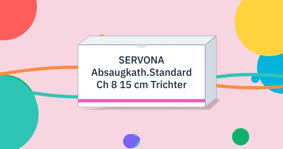 Symbolbild: Packung mit der Aufschrift SERVONA Absaugkath.Standard Ch 8 15 cm Trichter (PZN 05871277) – Verfügbarkeit und Bezug in Apotheken in Frankfurt am Main