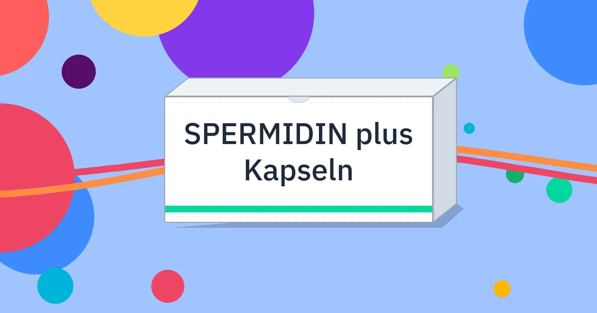 Symbolbild: Packung mit der Aufschrift SPERMIDIN plus Kapseln (PZN 16859782) – Verfügbarkeit und Bezug in Apotheken in Frankfurt am Main